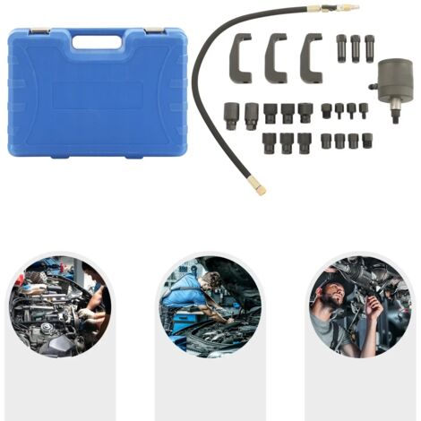 24 Pcs Pneumatic Diesel Injector Puller Removal Tool Kit w/ Carrying Case for Bosch Delphi