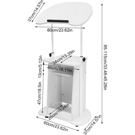 Presentation Stand, Lectern Podium Stand with 4 Universal Wheels ...