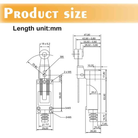 2pcs ME-8108 Interrupteur De Fin De Course à Levier à Galet Fin De ...