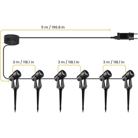 Éclairage de Jardin LED COB Puissant pour Balisage Allée et Massif 6 ...