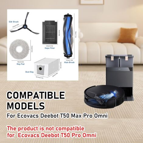 Kit de rechange Ecovacs Deebot T50 Max Pro Omni anti-perte d'aspiration ...