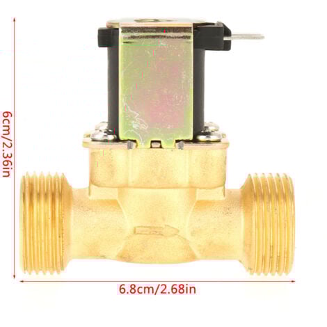 Vanne d'eau électrique, électrovanne électrique en laiton G3/4 DC12V normalement fermée ...