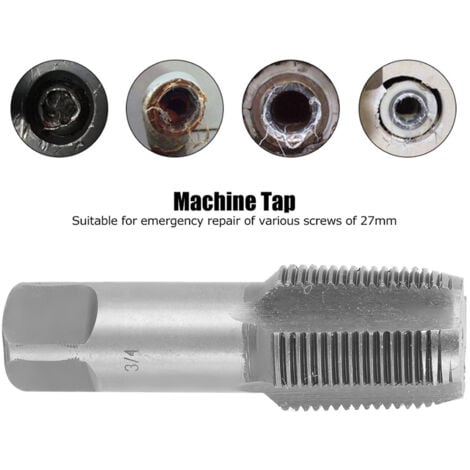 Taraud manuel pour réparation de filetage, taraud pour machine, jeu de tarauds à vis 3/4 po ...