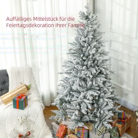 Sapin de Noël artificiel, avec neige artificielle et pommes de pin ...