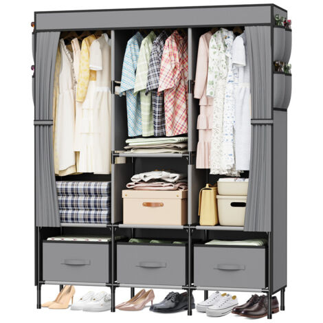 LOEFME Armoire de Rangement en Tissu Penderie - Toile de garde-robe ...