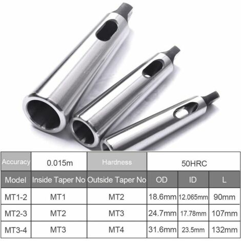 Morsekegel-Bohrbuchsen-Reduzieradapter für Fräsdrehmaschinen (MT1 auf MT2, MT3 auf MT2, MT3 auf ...