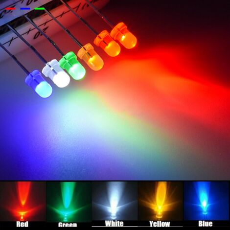 LED-Leuchtdiodenbirne, ultrahelle Lampe, 5 Farben, 3 mm und 5 mm ...