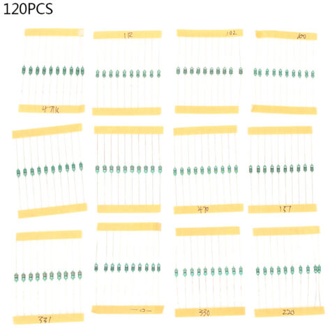 120 Stück 1/4 W 1UH Farbinduktivitätsring – 1MH 12 Standardinduktivität ...