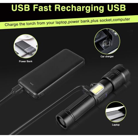 Batteriebetriebene Taschenlampe 1000-1200 Lumen, 30W Hochleistungs-LED ...