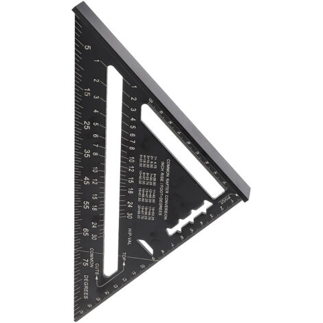 Goniometro triangolare da 7", colore nero, righello angolare ...