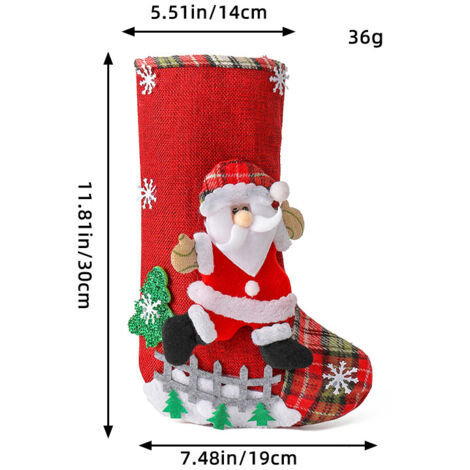 Set di 4 calze di Natale, decorazioni per l'albero di Natale con Babbo ...