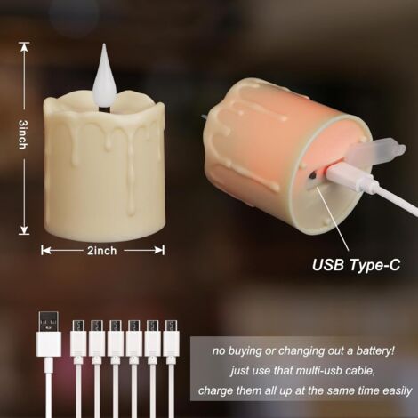 Velas LED recargables sin llama con control remoto y temporizador ...