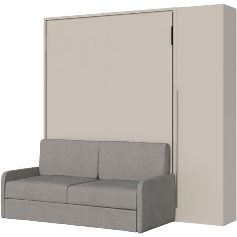 Klappbares vertikales Doppelbett Versia Sofà 160 mit Sofa, Regal und 1 ...