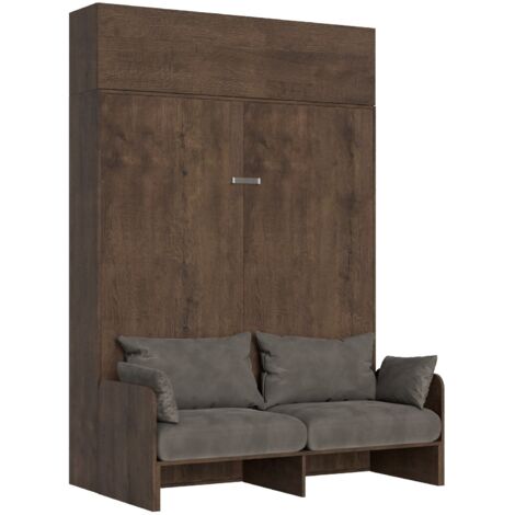 Sofà Kentaro Doppelbett aus Nussbaum mit Oberlichtschrank (ALESSIA 20 ...