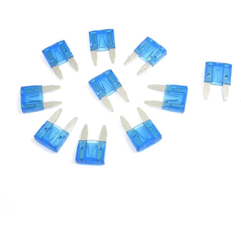 10 pcs ATC Mini lame fusibles automobile Fusible plat 15A, Bleu