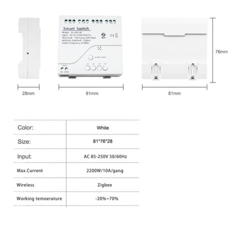4CH Tuya Zigbee Smart Switch Module 85-250V Relay Home Remote Control ...