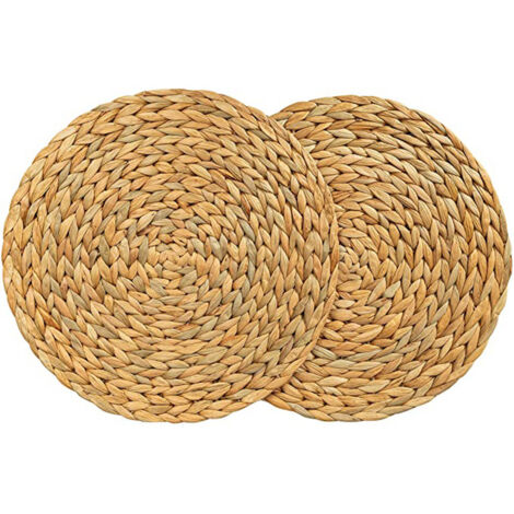 Lot de 2 Sets Table Rond en Jacinthe D'Eau, Napperons Osier Tissé ...