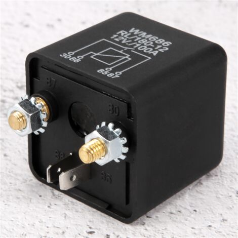 12V 100Amp 4-Pin Heavy Duty ON/OFF Switch Split Charge Relay Black