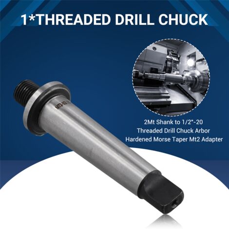 2Mt Shank to 1/2 inch -20 Threaded Drill Chuck Hardened Morse Taper