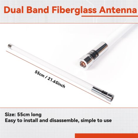 Antenne en Fibre de Verre Double Bande VHF UHF NL550 136-174/400-470 MHz
