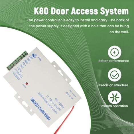 K80 Door Access System Electric Power Supply Control DC 12V 3A