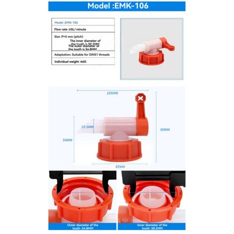 de Bec pour Bidon avec RéServoir à Filetage DIN 51 Adaptateur Vanne ...