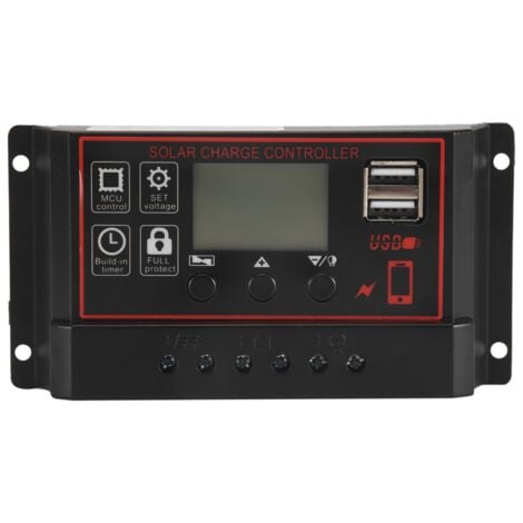 100A ContrôLeur de Charge Solaire Panneau 12V 24V Affichage LCD RéGulateur Batterie avec Port USB