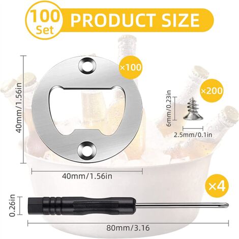 100 Set Ouvre-Bouteille Insert DIY MatéRiel MéTal BièRe