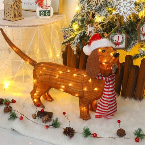Lumières de Noël Teckel Décorations Brillantes pour les Fêtes