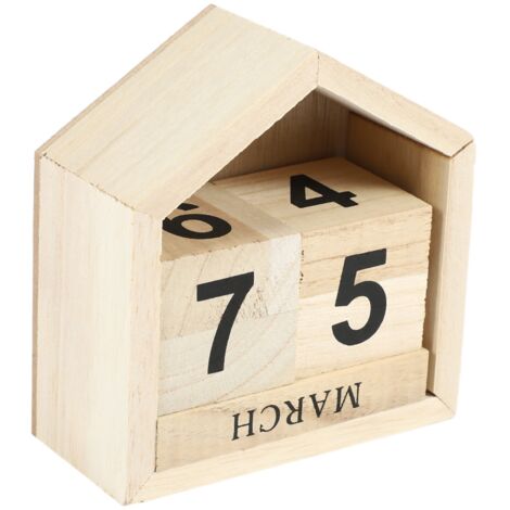 Calendrier de forme vintage en bois - Couleur bois