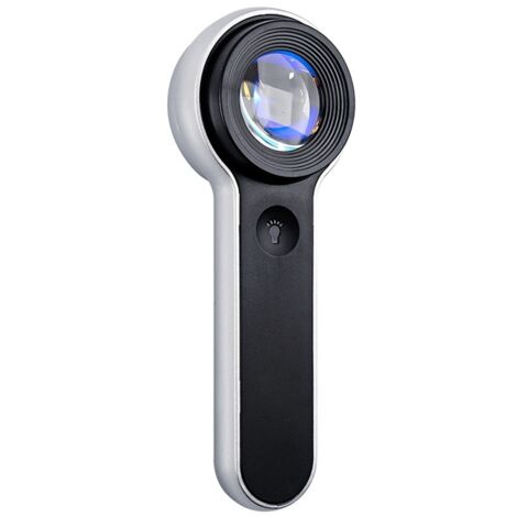 Loupe portable HD 60 fois avec lumière LED, chargement USB, blanche et ...