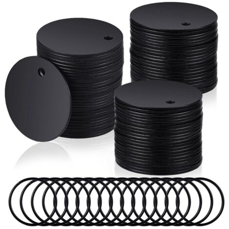 Plaques vierges rondes en acier inoxydable avec trou pour gravure, pour ...