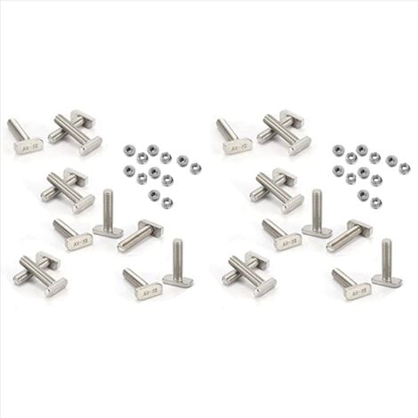 Lot de 24 boulons de remplacement pour rainure en T, vis M10 x 25 ...