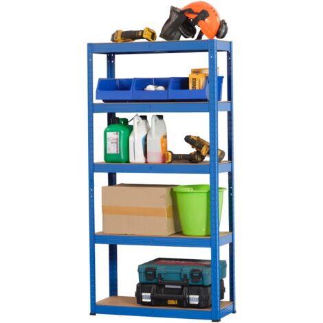 Garage Shelving Unit - Racking 5 Levels 1500mm H x 750mm W x 300mm D ...