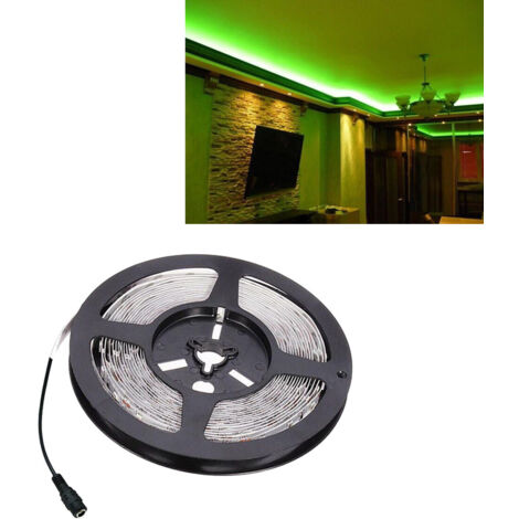 RUBAN 300 LED SMD 5050 FLEXIBLE 5M ADHÉSIF LUMIÈRE VERTE IP65 14,4 W/MT