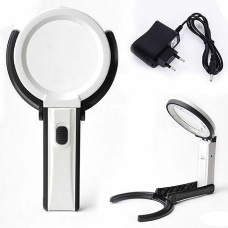 LAMPE LOUPE DE TABLE AVEC 10 LED PORTABLE DE 90 MM À 25 MM