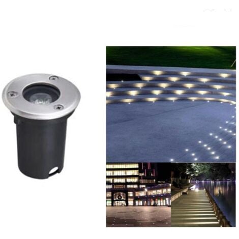 PROJECTEUR LED 1W ENCASTRABLE AU SOL ROND LUMIÈRE BLANCHE FROIDE 6500K