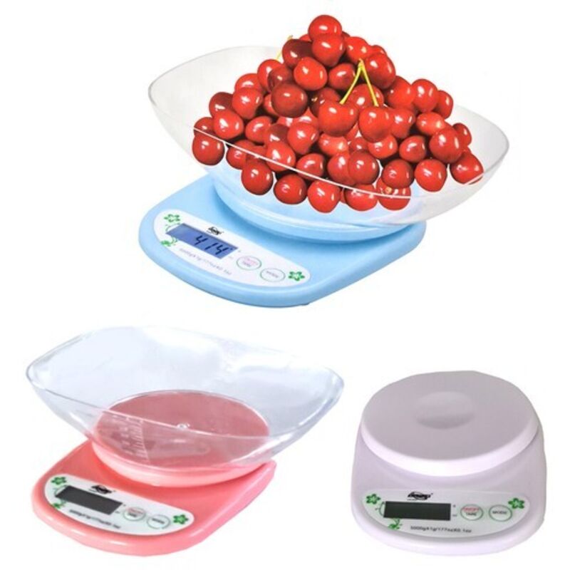 BÁSCULA DIGITAL LCD PLATO BANDEJA COCINA ELECTRÓNICA LÍQUIDOS 5 KG TARA B25