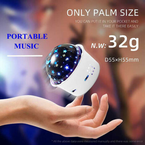 MINI PROYECTOR LED ESTRELLAS VOZ SONIDO DJ CONTROL RGB RECARGABLE PORTÁTIL