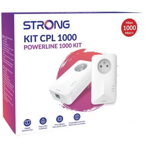 Kit CPL - STRONG - Powerline 1000 Duo - Prise Filtrée - 2 Adaptateurs ...