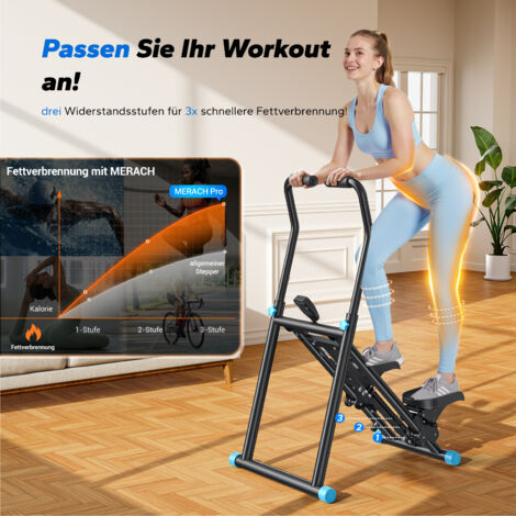MERACH Klappbarer Stepper & Vertical Climber Heimtrainer – 3 Stufen ...