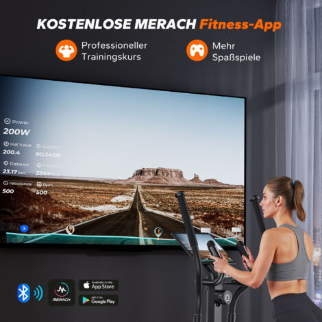 MERACH Crosstrainer, Ellipsentrainer für Zuhause bis 150 kg ...