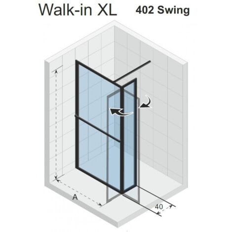 Paroi de douche italienne LUCID 402 SWING RIHO 160x40x200 cm