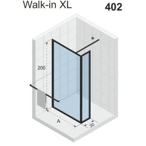 Paroi de douche italienne LUCID 402 RIHO 120x30x200 cm