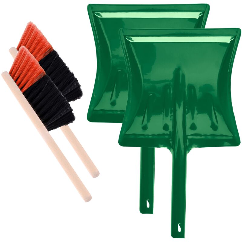 Garronda Ensemble pelle et balayette Noir/Orange + Vert — pelle métal ...