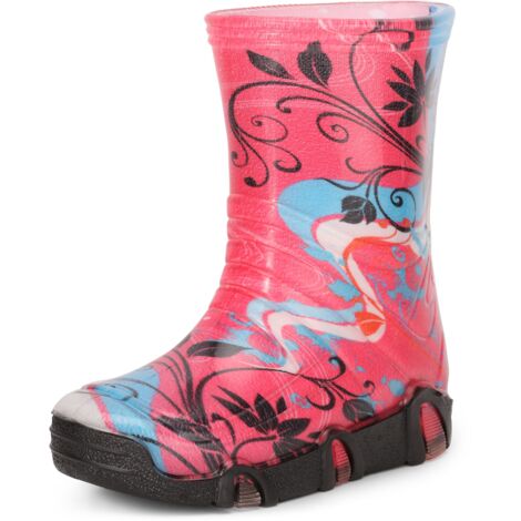Ladeheid Bottes de Pluie Chaussure Enfant Fille Garçon SwkBW32 (Rose ...