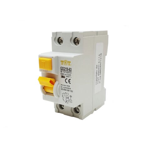 Interruttore magnetotermico differenziale salvavita modulare per quadro elettrico 2 moduli 2P+N ...