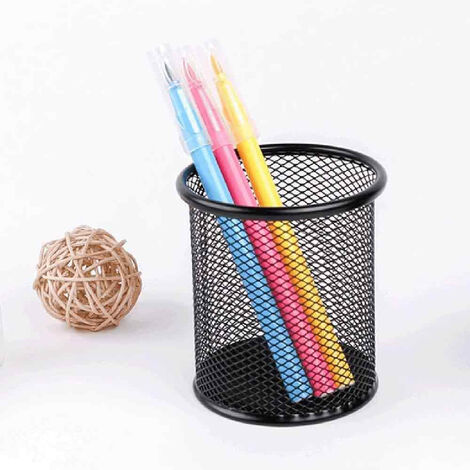Portapenne da scrivania in metallo nero porta penne matite pennarelli ...