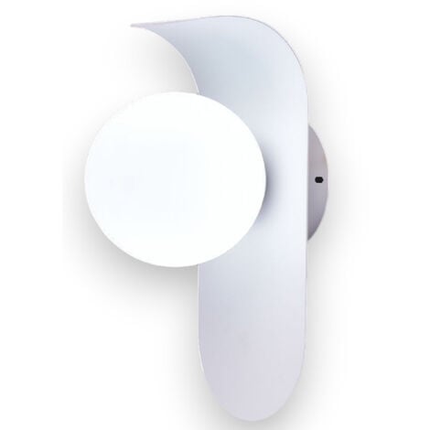 Applique da parete moderno lampada da muro decorativa in metallo bianco ...