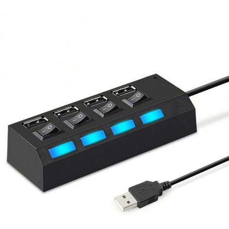 Hub usb 2.0 4 porte moltiplicatore sdoppiatore per pc notebook 4 uscite ...